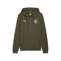 Sweatjacke Puma "Manchester City FtblCulture Kapuzenjacke Herren", Herren, Gr. S, gr&uuml;n moss sea glass blau, Obermaterial: 32% Polyester, 68% Baumwolle. Kapuzenfutter: 100% Baumwolle. Rippe: 3% Elasthan, 97% Baumwolle, Sweatjacken Sweatjacke