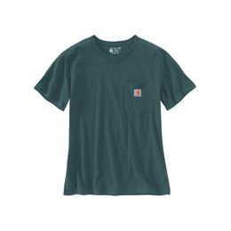T-Shirt Carhartt "Bekleidung 103067-GM1 Carhartt Pocket", Damen, Gr. L, blau (petrol), Obermaterial: 60% Baumwolle CO. 40% Polyester PES., Shirts T-Shirt