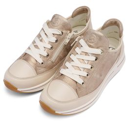 Keilsneaker Ara "OSAKA", Damen, Gr. 7,5 (41,5), hellbeige, marmor, Glattleder, Schuhe Keilsneaker, Freizeitschuh, Halbschuh, Schn&uuml;rschuh mit Wechselfu&szlig;bett, H-Weite