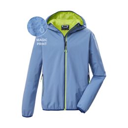 Funktionsjacke Killtec "KOS 145 BYS JCKT", Jungen, Gr. 164, denim, Obermaterial: 100% Polyester;Futter: 100% Polyester, Jacken Funktionsjacke, Kinderjacke mit Magic Print, wasserdicht, Kapuze, Kinnschutz