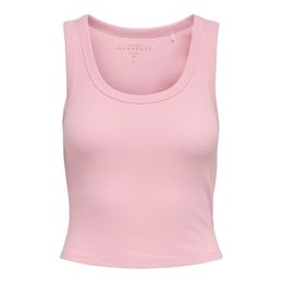 Tanktop Only "ONLEASY S/L TANK TOP JRS", Damen, Gr. L, romance rose, Jersey, Obermaterial: 93% Baumwolle, 7% Elasthan, unifarben, normal, tiefer Rundhals, Tops Tanktop, Baumwollmischung