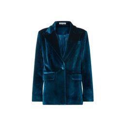 Lily & Lionel Jackenblazer LILY AND LIONEL "Valerie Tailored Velvet Blazer Damen", Damen, Gr. 40, teal, 100% Polyester, Blazer