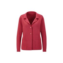Jackenblazer GOLDNER "Kurzgr&ouml;&szlig;e Milano-Ripp-Blazer mit Reverskragen", Damen, Gr. 20, rot, Obermaterial: 50% Baumwolle CO. 50% Polyacryl PAN., schmal, Blazer, figurschmeichelender Schnitt