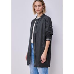 Blouson Street One, Damen, Gr. 42, skyfall blau, Stoff, Obermaterial: 100% Polyester; Futter: 100% Polyester, unifarben, comfort fit normal, Rundhals, B&uuml;ndchen, Jacken Blouson, mit 2-Wege Rei&szlig;verschluss