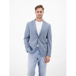 Jerseysakko Lerros "Leichter Jersey-Blazer mit bedrucktem Futter", Herren, Gr. 52, mid storm blau, 82% Polyester, 11% Viskose, 7% Elasthan, Sakkos