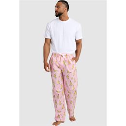 Lousy Livin Underwear Schlafhose LOUSY LIVIN "Pants Pink Banana", Herren, Gr. L, EURO-Gr&ouml;&szlig;en, mehrfarbig, 100% Baumwolle, mehrfarbig, lang, Hosen Schlafhose, mit lockerem Schnitt