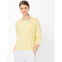 Strickpullover Brax "Style EMMA", Damen, Gr. 48, gelb, Strick, 72% Viskose, 28% Polyamid, U-Boot-Ausschnitt, Pullover Strickpullover