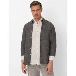 Leinenhemd Brax "Style DANIEL", Herren, Gr. L, Normalgr&ouml;&szlig;en, braun, Web, 100% Leinen, Hemden