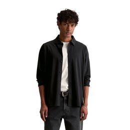 Marc O'Polo Langarmhemd MARC O'POLO DENIM "relaxed fit aus reiner Bio-Baumwolle", Herren, Gr. XL, N-Gr, schwarz, Jersey, Obermaterial: 100% Baumwolle, relaxed fit normal, 2-Knopf-Manschette, Hemden