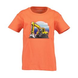 T-Shirt Blue Seven, Jungen, Gr. 104, flamingo, Single Jersey, Obermaterial: 100% Baumwolle, bedruckt, Basic normal, Rundhals, Shirts T-Shirt, Basic-Passform, mit modischem Druck, aus reiner Baumwolle
