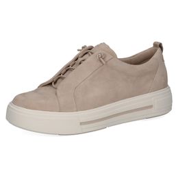 Slip-On Sneaker Caprice, Damen, Gr. 38,5, beige (sand), Veloursleder, Schuhe, Halbschuh, Freizeitschuh, Slipper mit Gummiz&uuml;gen