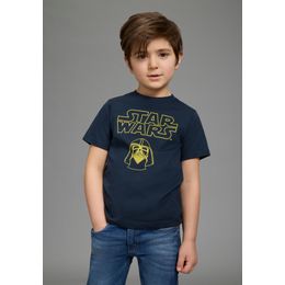 T-Shirt Kidsworld "STAR WARS: DARTH VADER - Disney Shirt", Jungen, Gr. 104/110, schwarz, Single Jersey, Obermaterial: 100% Baumwolle, bedruckt, Basic h&uuml;ftlang, Rundhals, Shirts T-Shirt, DARTH VADER Shirt. Kurzarm, mit modischem Druck, aus Baumwolle
