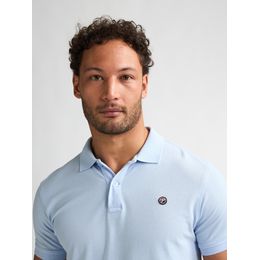 Poloshirt PETROL INDUSTRIES, Herren, Gr. XL (42), sky, Jersey, Obermaterial: 100% Baumwolle, regular fit taillenbedeckt, ohne Ausschnitt, Shirts, mit Logo Stickerei