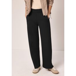 Sweathose Street One, Damen, Gr. 42, L&auml;nge 28, schwarz, Stoff, 68% Viskose, 28% Polyester, 4% Elasthan, unifarben, comfort fit normal, Hosen Sweathose, mit Wide Legs
