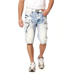 Cipo & Baxx Jeansbermudas CIPO & BAXX, Herren, Gr. 29, N-Gr, lightblau, Denim/Jeans, Obermaterial: 100% Baumwolle, Abriebeffekte, regular fit kniebedeckend, Jeans, Baumwolle, regular fit