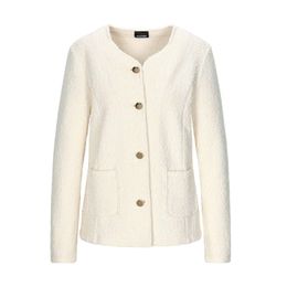 Jackenblazer GOLDNER "Baumwollblazer mit Glanzdetails", Damen, Gr. 38, wei&szlig;, Obermaterial: 55% Polyester PES. 45% Baumwolle CO., Blazer, Passformn&auml;hte