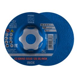 Pferd TOOLS CC-GRIND SOLID Schleifscheibe 125x22,23 mm COARSE Leistungslinie SG INOX f&uuml;r Edelstahl (64186125)