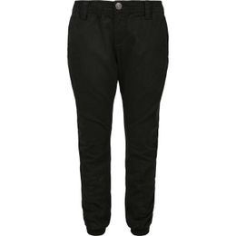 Stoffhose Urban Classics "Urban Classics Herren Boys Stretch Jogging Pants", M&auml;dchen, Gr. 122/128, Normalgr&ouml;&szlig;en, schwarz, 98% Baumwolle, 2% Elasthan, unifarben, normal, Hosen Stoffhose