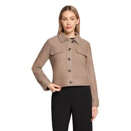 Jackenblazer Betty Barclay "Damen mit aufgesetzten Taschen", Damen, Gr. 40, beige, Flanell, Obermaterial: 60% Viskose, 40% Wolle, gerade normal, Blazer