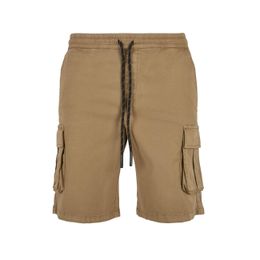 Stoffhose Urban Classics "Urban Classics Herren Drawstring Cargo Shorts", Herren, Gr. L, US-Gr&ouml;&szlig;en, schwarzsand, 98% Baumwolle, 2% Elasthan, unifarben, normal, Hosen Stoffhose