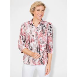 Poloshirt CLASSIC "Poloshirt", Damen, Gr. 38, orange (koralle, graphit, bedruckt), 92% Polyester, 8% Elasthan, gebl&uuml;mt, gemustert, mehrfarbig, ohne Ausschnitt, Shirts