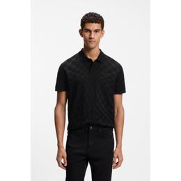 Poloshirt BOSS Green "Porsche Spirit 70 Capsule Collection", Herren, Gr. L, schwarz (schwarz001), Jersey, Obermaterial: 100% Baumwolle, unifarben, regular fit normal, Rippb&uuml;ndchen, Shirts, Premium Herrenmode Limited