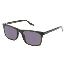 Tom Tailor 676012 | Herren-Sonnenbrille | Fassung: Vollrand, Quadratisch, Kunststoff, Olive Transparent | Glasfarbe: Grau