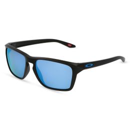 Oakley OO9448 SYLAS | Herren-Sonnenbrille | Fassung: Vollrand, Eckig, Kunststoff, Schwarz Matt | Glasfarbe: Blau