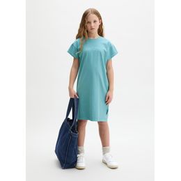 Marc O'Polo Junior Jerseykleid MARC O'POLO JUNIOR, M&auml;dchen, Gr. 164, N-Gr, summer sky, Jersey, Obermaterial: 100% Baumwolle, gerade, Rundhals, Kleider Jerseykleid, f&uuml;r M&auml;dchen, gerade geschnitten, mit coolem Brustprint