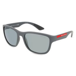 Prada Linea Rossa PS01US | Herren-Sonnenbrille | Fassung: Vollrand, Eckig, Kunststoff, Grau | Glasfarbe: Grau Spiegel Silber