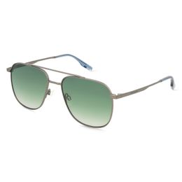 Tom Tailor 675004 | Unisex-Sonnenbrille | Fassung: Vollrand, Pilot, Metall, Gun Matt | Glasfarbe: Grau