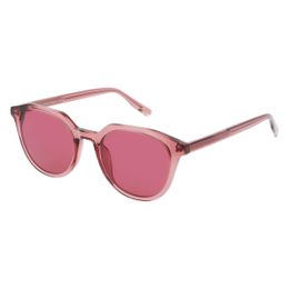 Tom Tailor 676006 | Unisex-Sonnenbrille | Fassung: Vollrand, Panto, Kunststoff, Rose Transparent | Glasfarbe: Rot