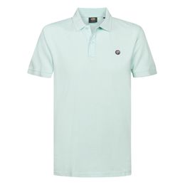 Poloshirt PETROL INDUSTRIES, Herren, Gr. L (40), cool mint, Jersey, Obermaterial: 100% Baumwolle, regular fit taillenbedeckt, ohne Ausschnitt, Shirts, mit Logo Stickerei