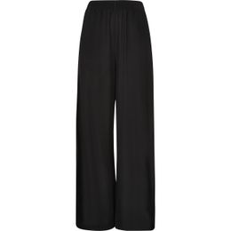 Stoffhose Urban Classics "Urban Classics Damen Ladies Wide Leg Viscose Pants", Damen, Gr. 3XL, US-Gr&ouml;&szlig;en, schwarz, 100% Viskose, unifarben, loose fit, Hosen Stoffhose