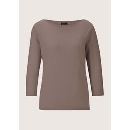 Madeleine Mode Longpullover MADELEINE "Strickpullover Kaschmirpullover mit U-Boot-Ausschnitt", Damen, Gr. 44/46, beige (dunkeltaupe, melange), Obermaterial: 100% Kaschmir WS., Modern, normal, U-Boot-Ausschnitt, Pullover Longpullover, Kaschmirpullover mit 3/4 Arm