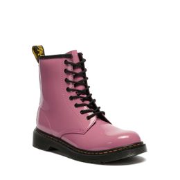 Schn&uuml;rboots Dr. Martens "1460 Y Black Patent Lamper", M&auml;dchen, Gr. 38, pink, Lackleder, Schuhe Schn&uuml;rboots, Kinder Stiefel, Boots mit logobedruckter Anziehlasche
