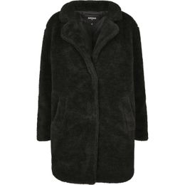 Parka Urban Classics "Urban Classics Damen Ladies Oversized Sherpa Coat", Damen, Gr. 3XL, schwarz, 100% Polyester, unifarben, oversize, amerikanischer Ausschnitt, Jacken Parka