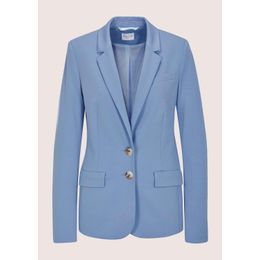 Madeleine Mode Jackenblazer MADELEINE "Blazer Langer Jersey-Blazer", Damen, Gr. 44, blau (gletscherblau), Obermaterial: 65% Viskose CV. 30% Polyamid PA. 5% Elasthan EL., Modern, normal, Blazer
