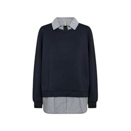 Strickpullover soyaconcept "Soya Concept Sweater SC-BANU", Damen, Gr. L, 6910c navy combi, Obermaterial: 48% Modal, 48% Polyester, 4% Elasthan, Pullover Strickpullover