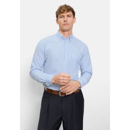 Langarmhemd OLYMP "OLYMP Casual, regular fit, Button-down", Herren, Gr. L, Normaler Arm, blau, 100% Baumwolle, Hemden