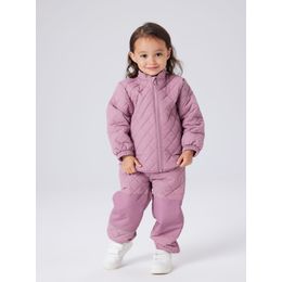 Steppjacke name it "NMNCHILLY QUILT SET FO NOOS", Jungen, Gr. 104, wistful mauve, Web, Obermaterial: 100% Polyester, unifarben, normal normal, elastischer Bund, Jacken Steppjacke, mit passender Hose
