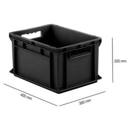 Sch&auml;fer Shop Euro Box Serie EF 4220, leitf&auml;higes PP, Inhalt 20,4 L, Durchfassgriff, schwarz