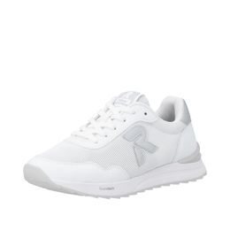 Sneaker RIEKER SPORT, Damen, Gr. 40, wei&szlig;, silberfarben, Lederimitat, Textil, Schuhe Sneaker, Schn&uuml;rschuh, Halbschuh, Freizeitsneaker mit leichter Laufsohle
