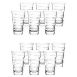 Glas Leonardo "Trinkgl&auml;ser Vario 280 ml 12er Set transparent", bunt (transparent), 12 tlg., Glas, Trinkgef&auml;&szlig;e, Kaffeetasse