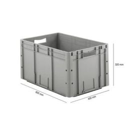 Sch&auml;fer Shop Euro Box Serie LTF 6320, aus PP, Inhalt 62,7 L, Durchfassgriff, grau