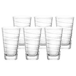 Glas Leonardo "Trinkgl&auml;ser Vario Struttura 280 ml 6er Set transparent", bunt (transparent), 6 tlg., Glas, Trinkgef&auml;&szlig;e, Kaffeetasse