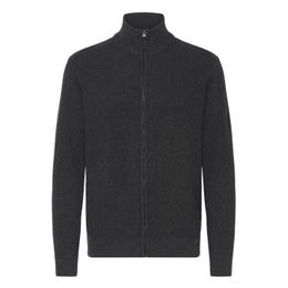 Strickjacke INDICODE "Strickjacke IDRevil", Herren, Gr. L, grau (charcoal), Obermaterial: 70% Baumwolle CO recyc.. 30% Polyester PES., Strickjacken Strickjacke