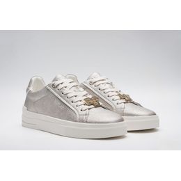 Plateausneaker Replay, Damen, Gr. 37, platinfarben, Lederimitat, Strukturmuster, unifarben, Schuhe Plateausneaker, Schn&uuml;rschuh, Halbschuh, Freizeitsneaker in Metallic-Optik
