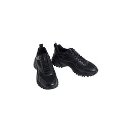 Sneaker Calvin Klein "HIKE RUNNER LACEUP STRIP M-LT", Herren, Gr. 44, schwarz, Lederimitat, Textil, unifarben, Schuhe Sneaker, Ugly-Schn&uuml;rer, Halbschuh, Freizeitsneaker mit Profilsohle