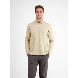 Langarm-Poloshirt Lerros "Herren-Langarmpolo in Waffeloptik", Herren, Gr. XXL, foam wei&szlig;, 100% Baumwolle, Shirts